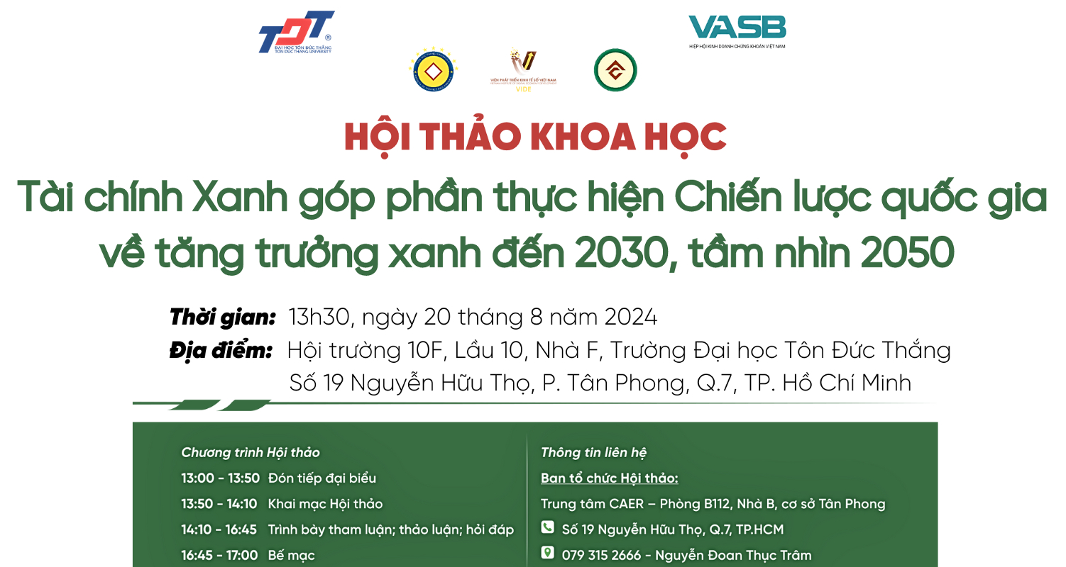HỘI THẢO KHOA HỌC "Tài chính Xanh góp phần thực hiện Chiến lược quốc gia về tăng trưởng xanh đến ...